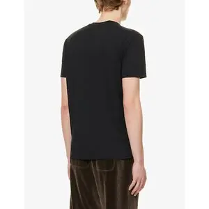 TOM FORD Brand-embroidered Crewneck Cotton-blend T-shirt - Black