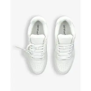 Off-White Logo-embroidered Leather Low-top Trainers - White