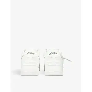 Off-White Logo-embroidered Leather Low-top Trainers - White