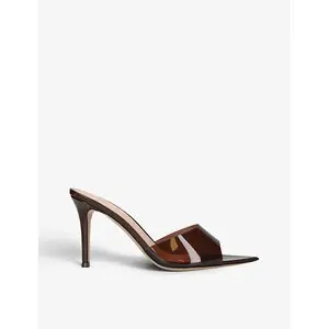 GIANVITO ROSSI Elle Leather And Pvc Heeled Mules - Brown