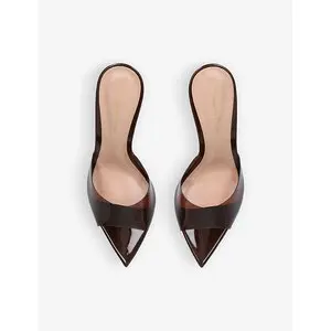 GIANVITO ROSSI Elle Leather And Pvc Heeled Mules - Brown