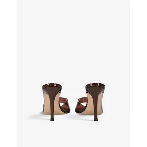 GIANVITO ROSSI Elle Leather And Pvc Heeled Mules - Brown