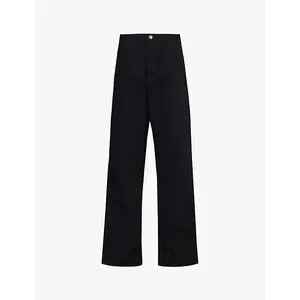 Carhartt Work In Progress Single Knee Straight-leg Cotton Trousers - Black