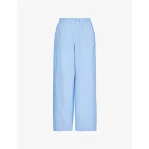 HAY Duo Relaxed-fit Mid-rise Pyjama Trousers - Sky Blue