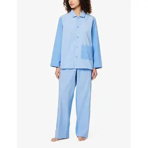 HAY Duo Relaxed-fit Mid-rise Pyjama Trousers - Sky Blue