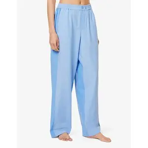 HAY Duo Relaxed-fit Mid-rise Pyjama Trousers - Sky Blue