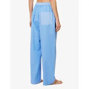 HAY Duo Relaxed-fit Mid-rise Pyjama Trousers - Sky Blue