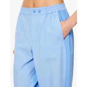 HAY Duo Relaxed-fit Mid-rise Pyjama Trousers - Sky Blue