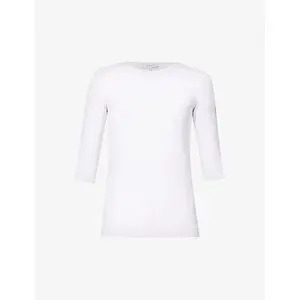 Vince Three-quarter Sleeve Ribbed Top - Optic White