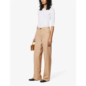 Vince Three-quarter Sleeve Ribbed Top - Optic White