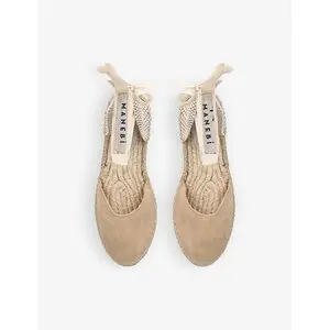 Manebí Hamptons Contrast-stitch Suede Espadrilles - Beige
