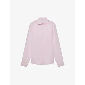 REISS Ruban Regular-fit Linen Shirt Xl Soft Pink