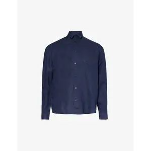 Vilebrequin Caroubis Logo-embroidered Linen Shirt - Bleu Marine