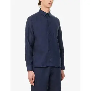 Vilebrequin Caroubis Logo-embroidered Linen Shirt - Bleu Marine