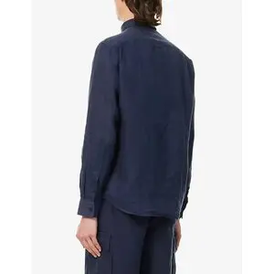 Vilebrequin Caroubis Logo-embroidered Linen Shirt - Bleu Marine
