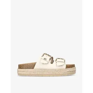 Kurt Geiger Raquel Rope-sole Faux-leather Sandals - Bone