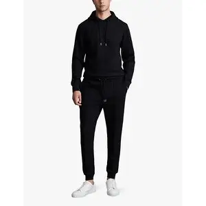 REISS Premier Regular-fit Mid-rise Stretch-jersey Jogging Bottoms Xxl - Navy Blue