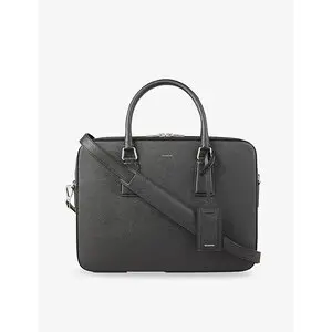 Sandro Logo-embossed Faux-leather Briefcase - Black