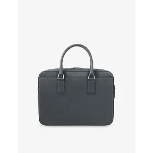 Sandro Logo-embossed Faux-leather Briefcase - Steel