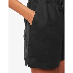 Whistles Elasticated-waist High-rise Linen Shorts