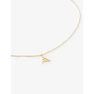Monica Vinader 14ct Solid-gold 'a' Initial Art-deco Necklace