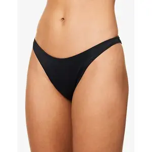 AWAY THAT DAY Maui High-rise Bikini Bottoms - Black