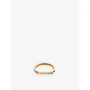 Monica Vinader Signature Thin Diamond Ring - Yellow Gold