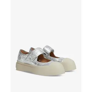 Marni Metallic Leather Mary Jane Trainers