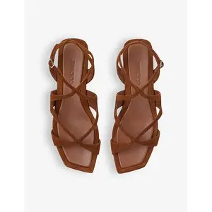 JIMMY CHOO Ayla Suede Flat Sandals - Tan