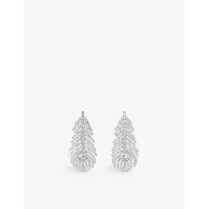 Boucheron Plume De Paon Diamond Pendant Earrings - White Gold