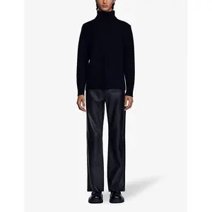 Sandro Knitted Wool-blend Jumper - Noir / Gris