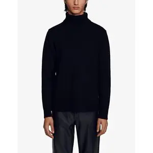 Sandro Knitted Wool-blend Jumper - Noir / Gris