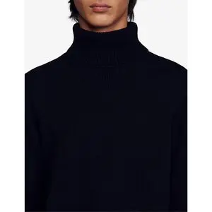 Sandro Knitted Wool-blend Jumper - Noir / Gris