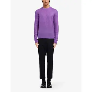 Prada Brand-badge Mohair-blend Sweatshirt - Wisteria
