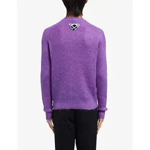 Prada Brand-badge Mohair-blend Sweatshirt - Wisteria