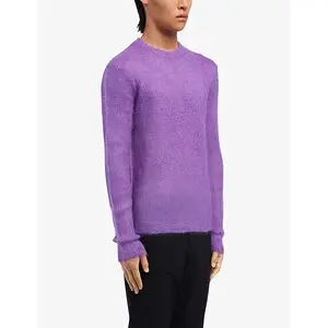 Prada Brand-badge Mohair-blend Sweatshirt - Wisteria