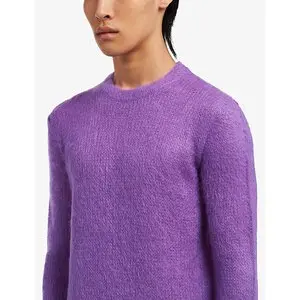 Prada Brand-badge Mohair-blend Sweatshirt - Wisteria