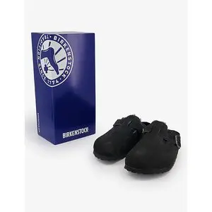 BIRKENSTOCK Boston Buckle-embellished Suede Sandals - Black
