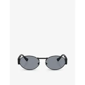 Versace Ve2264 Oval Sunglasses - Black
