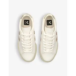 VEJA Campo Logo-embroidered Low-top Leather Trainers - Gold Comb