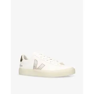 VEJA Campo Logo-embroidered Low-top Leather Trainers - Gold Comb