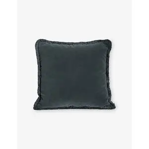 SOHO HOME Margeaux Square Velvet Cushion 50cm X 50cm - Grey Blue