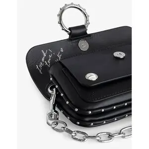 Zadig&Voltaire X Kate Moss Studded Leather Cross-body Bag - Noir Silver