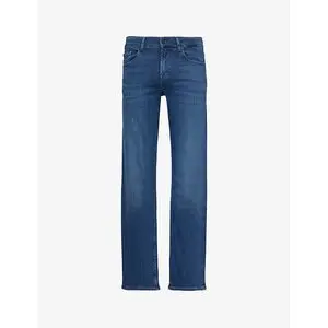 7 For All Mankind Regular-fit Straight-leg Stretch Denim-blend Jeans - Mid Blue