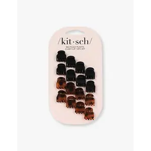KITSCH Set Of Sixteen Mini Claw Clips - Black/brown