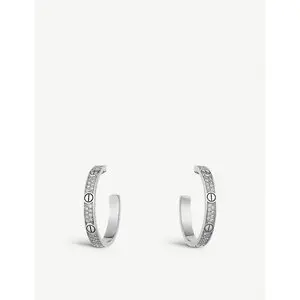 CARTIER Love 18ct White-gold Diamond Hoop Earrings - White Gold