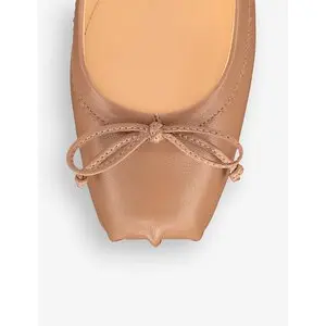 CHRISTIAN LOUBOUTIN Mamadrague Bow-embellished Leather Flats - Blush