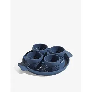 OUR PLACE Silicone Egg Poacher 27.5cm Blue Salt