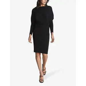 REISS Lara Stretch-knit Midi Dress - Black