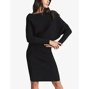 REISS Lara Stretch-knit Midi Dress - Black